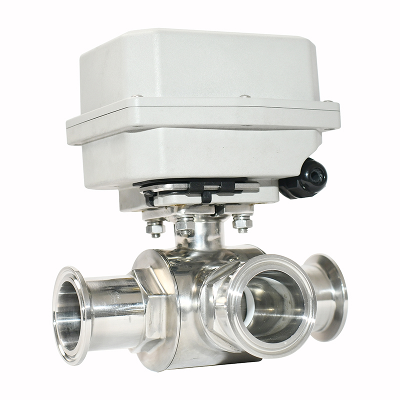 A550 DN38 3 Way SS304 Tri-clamp Sanitary Electric Ball Valve-Products ...