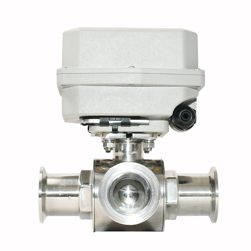 A550 DN38 3 Way SS304 Tri-clamp Sanitary Electric Ball Valve-Products ...